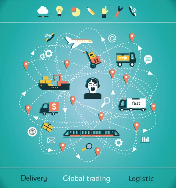 Map Global trading Stock Vector Image by ©Ellagrin #222483194