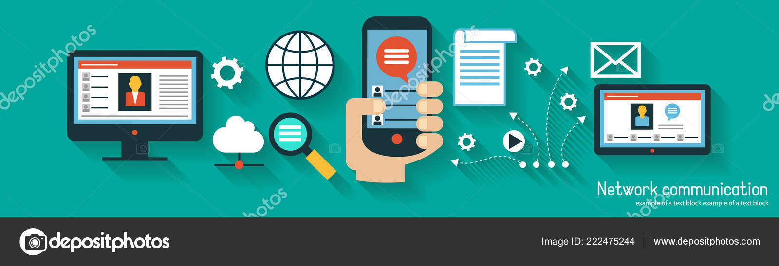 Infographics background network communication 002 Stock Vector Image by ...