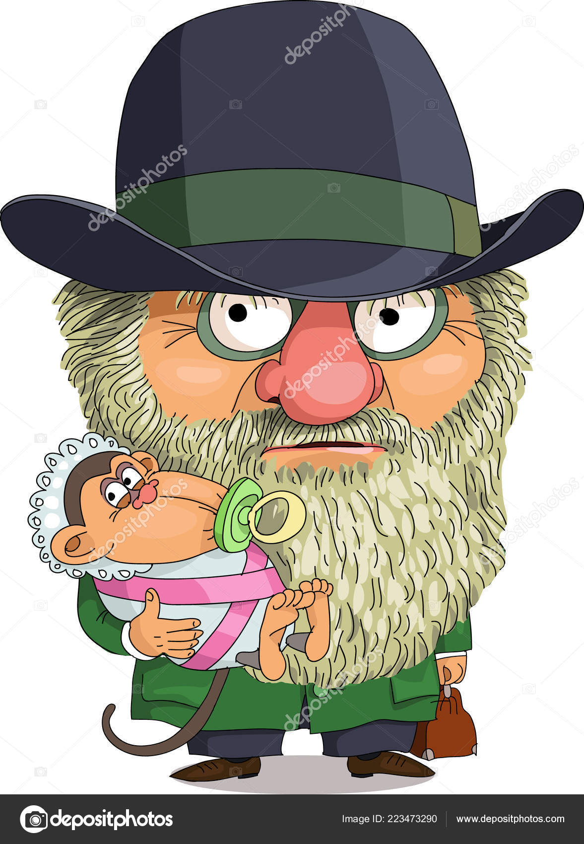 Comic caricature Funny Darwin Stock Vector by ©Ellagrin 223473290