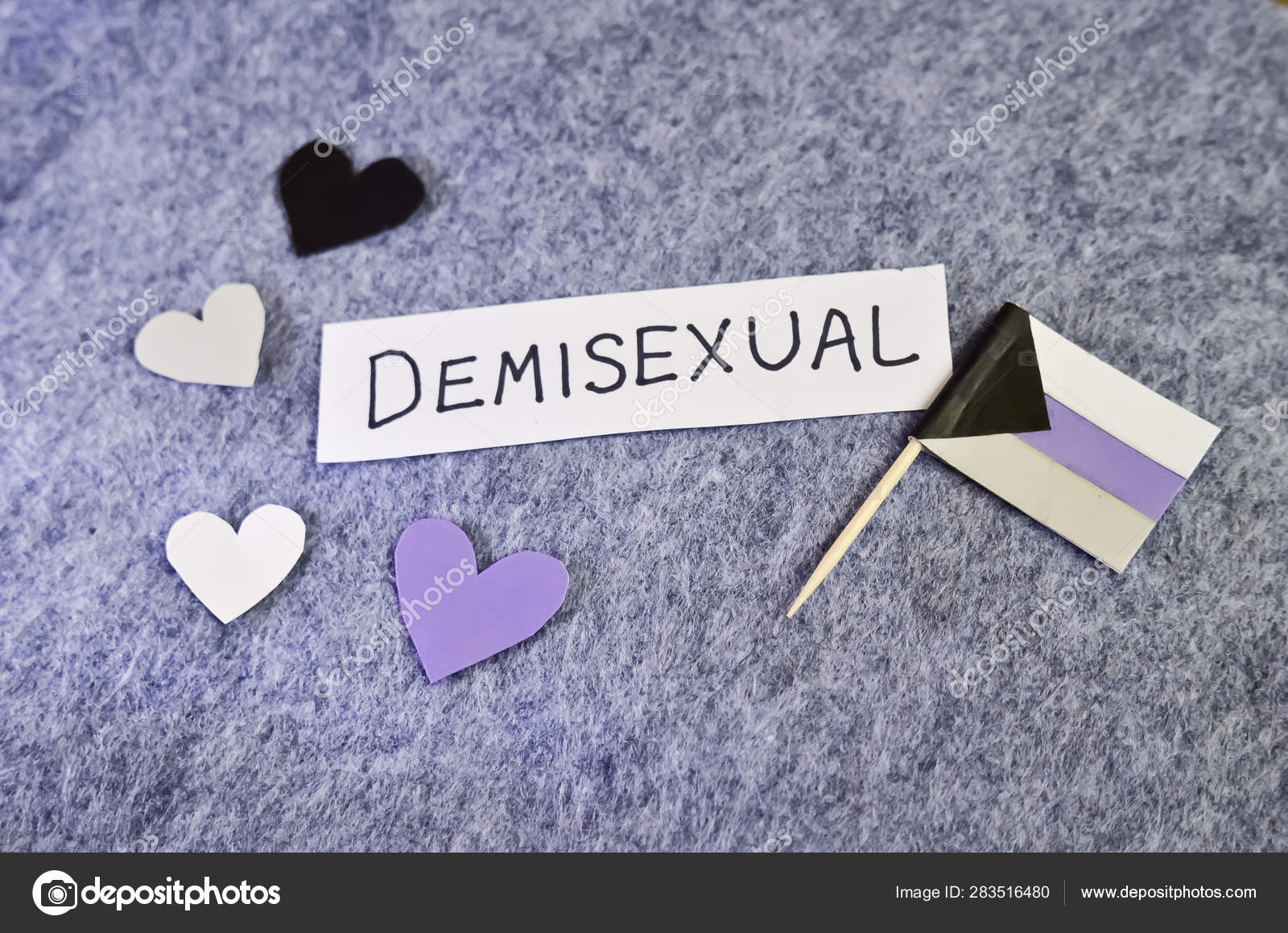 Handwritten Word Demisexual Gray Background Demi Flag Hearts Stock ...
