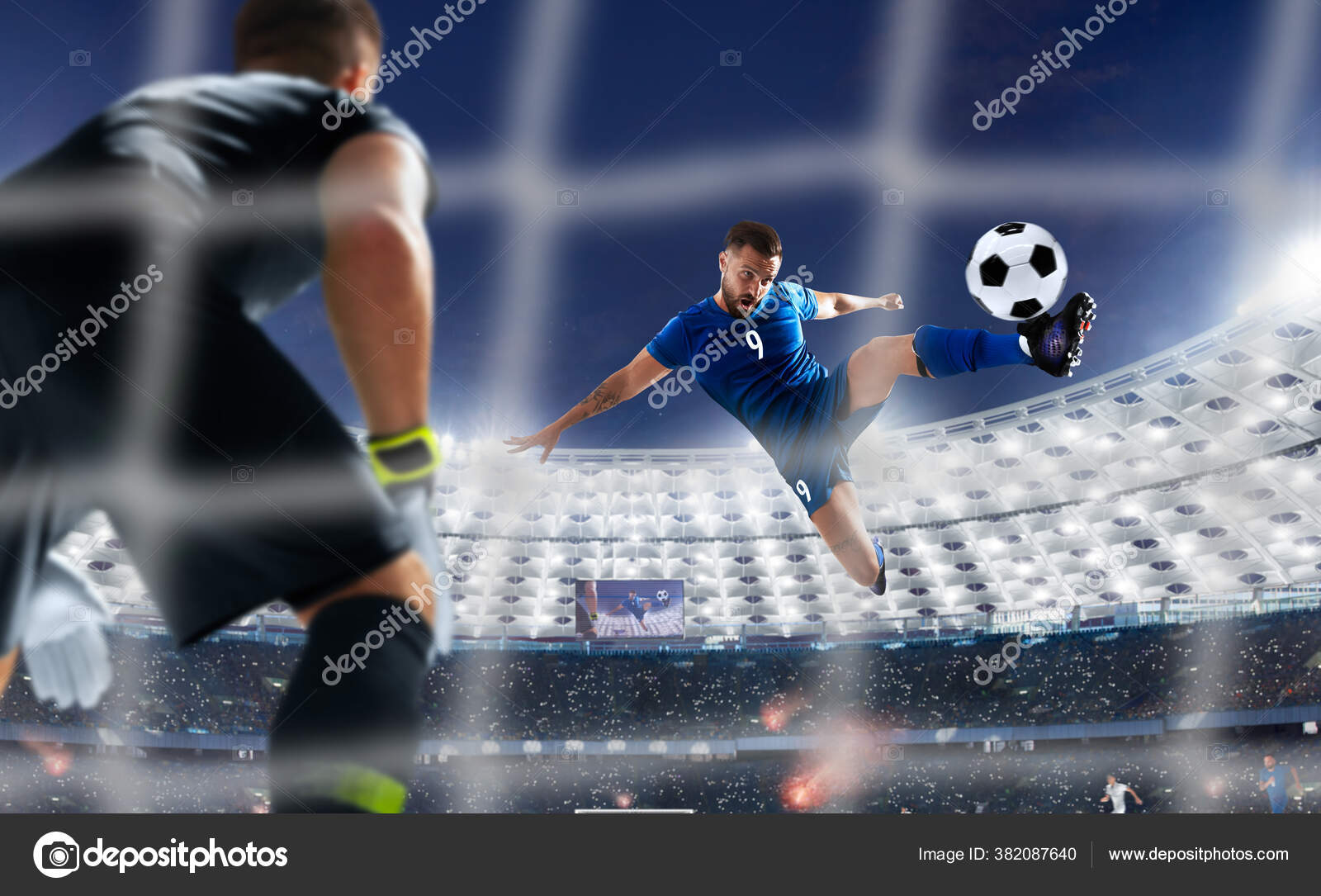Soccer Players Action Professional Stadium — Stock Photo © arturdidyk ...