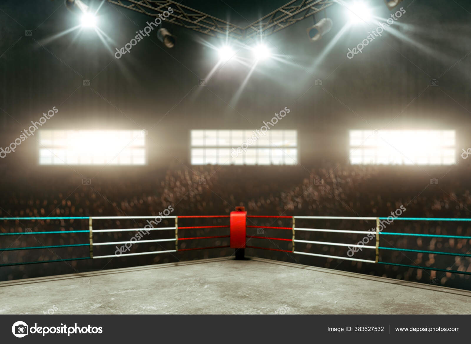 Empty Boxing Ring Background
