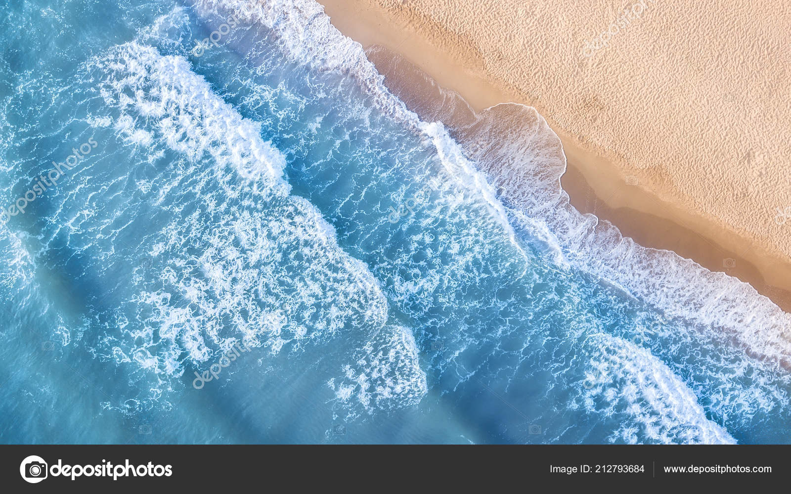 Beach Waves Top View Aerial View Luxury Resting Sunny Day — Stock Photo ...