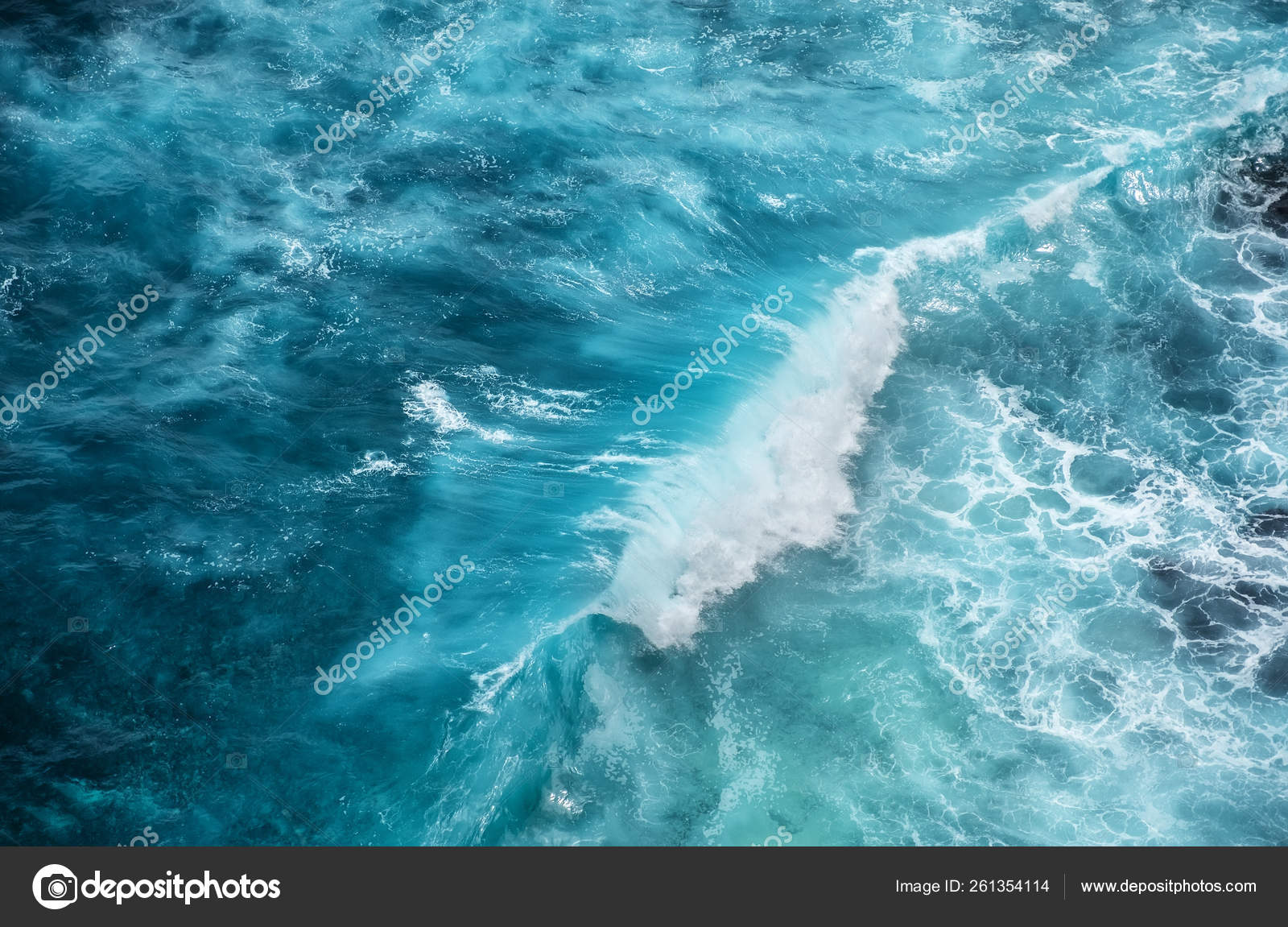 Waves Azure Water Background View High Rock Ocean Surface Natural Stock ...