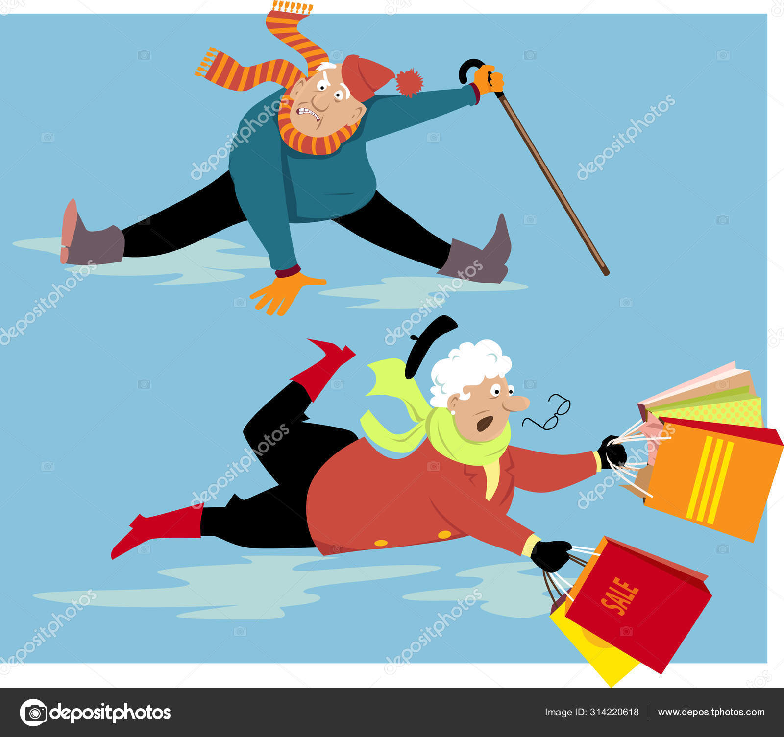 Elderly Falling Cartoon