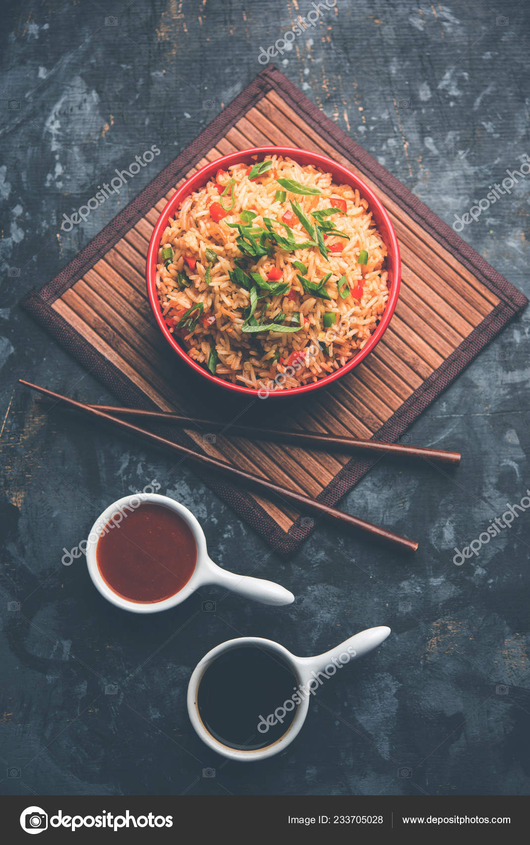 Schezwan Fried Rice Masala Popular Indo Chinese Food Served Plate ...