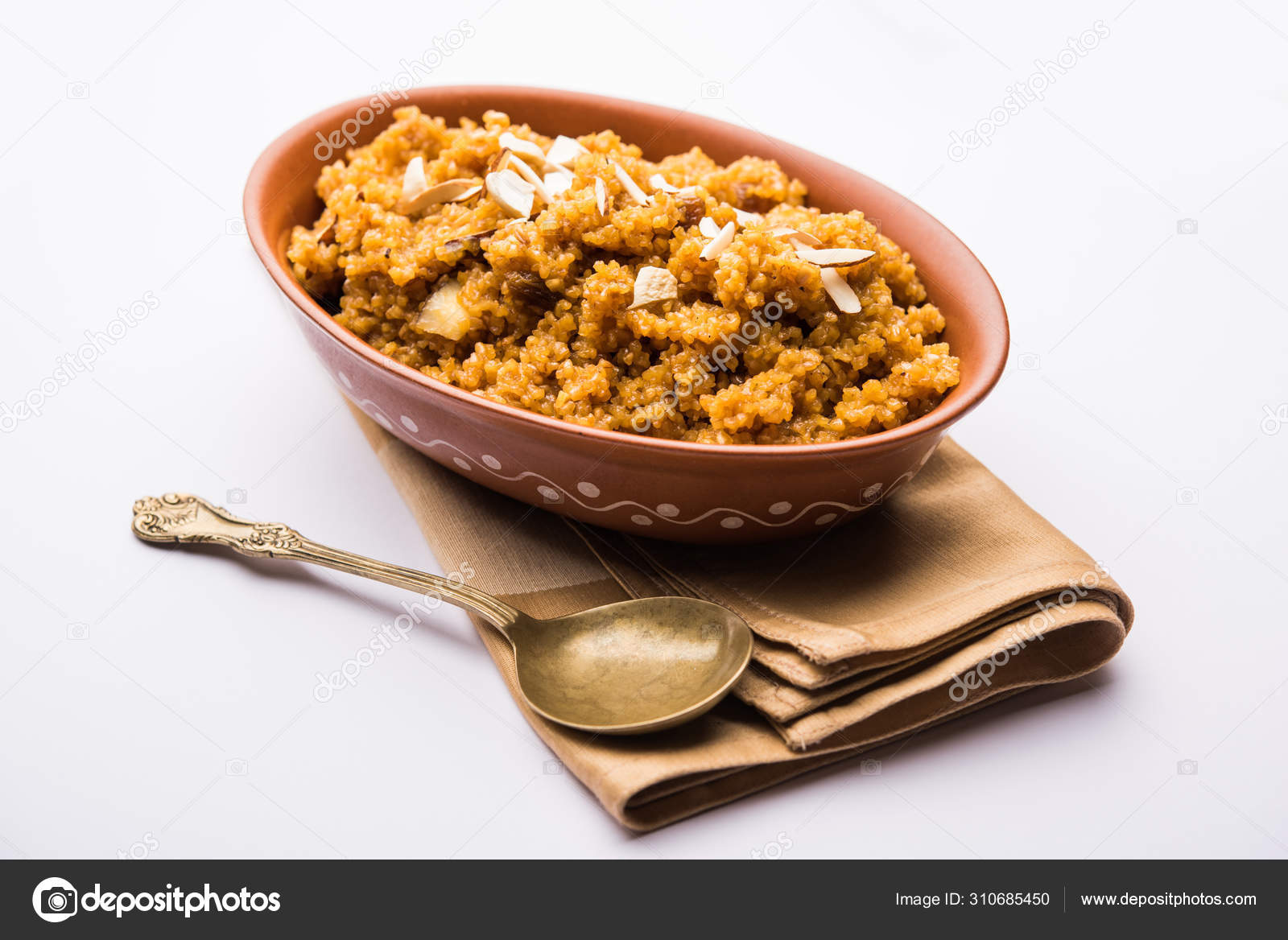 Wheat Laapsi Lapsi Shira Halwa Indian Sweet Dish Made Broken — Stock ...