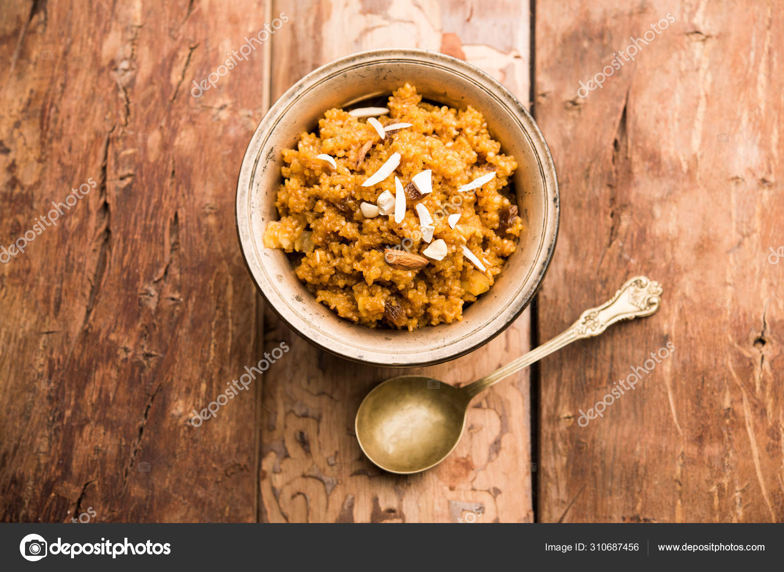 Wheat Laapsi Lapsi Shira Halwa Indian Sweet Dish Made Broken Stock ...