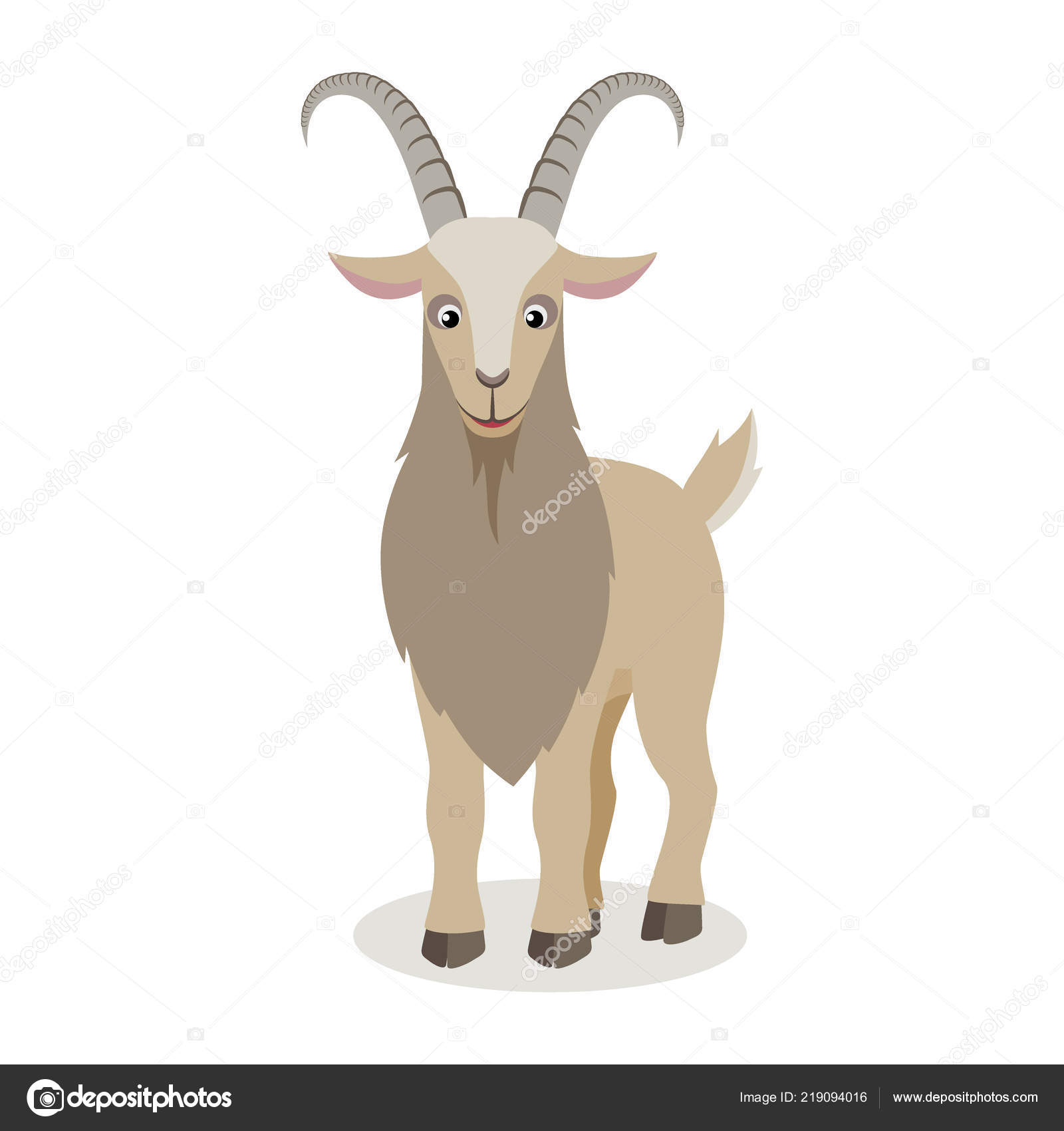 Cartoon geit in verschillende poses in vlakke stijl stockvector door ...