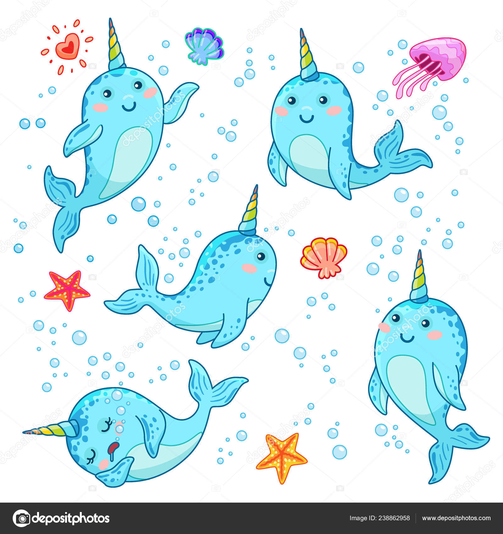 Rainbow Animated Narwhals