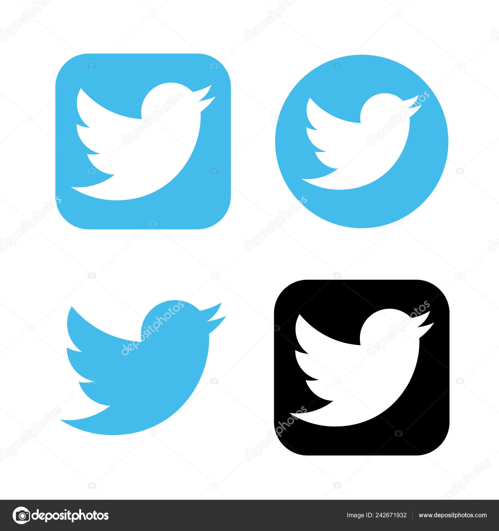 Blue bird logo icon on a white background Stock Vector Image by ...