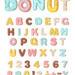 Donuts ABC. pie alphabet. Baked in oil letters. icing and sprink Stock ...