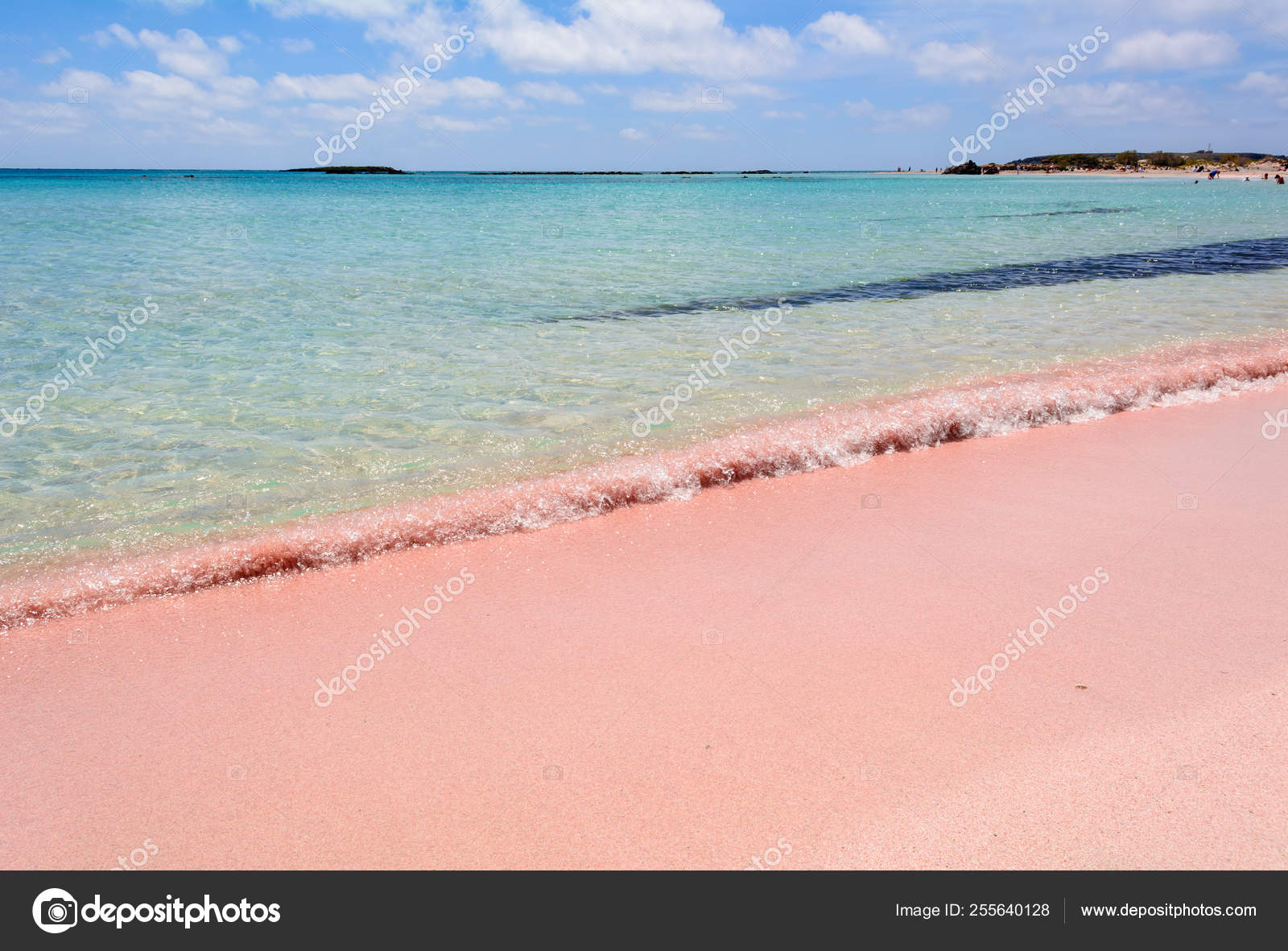 Elafonisi beach with pink sand, warm and crystal clear water. Crete ...