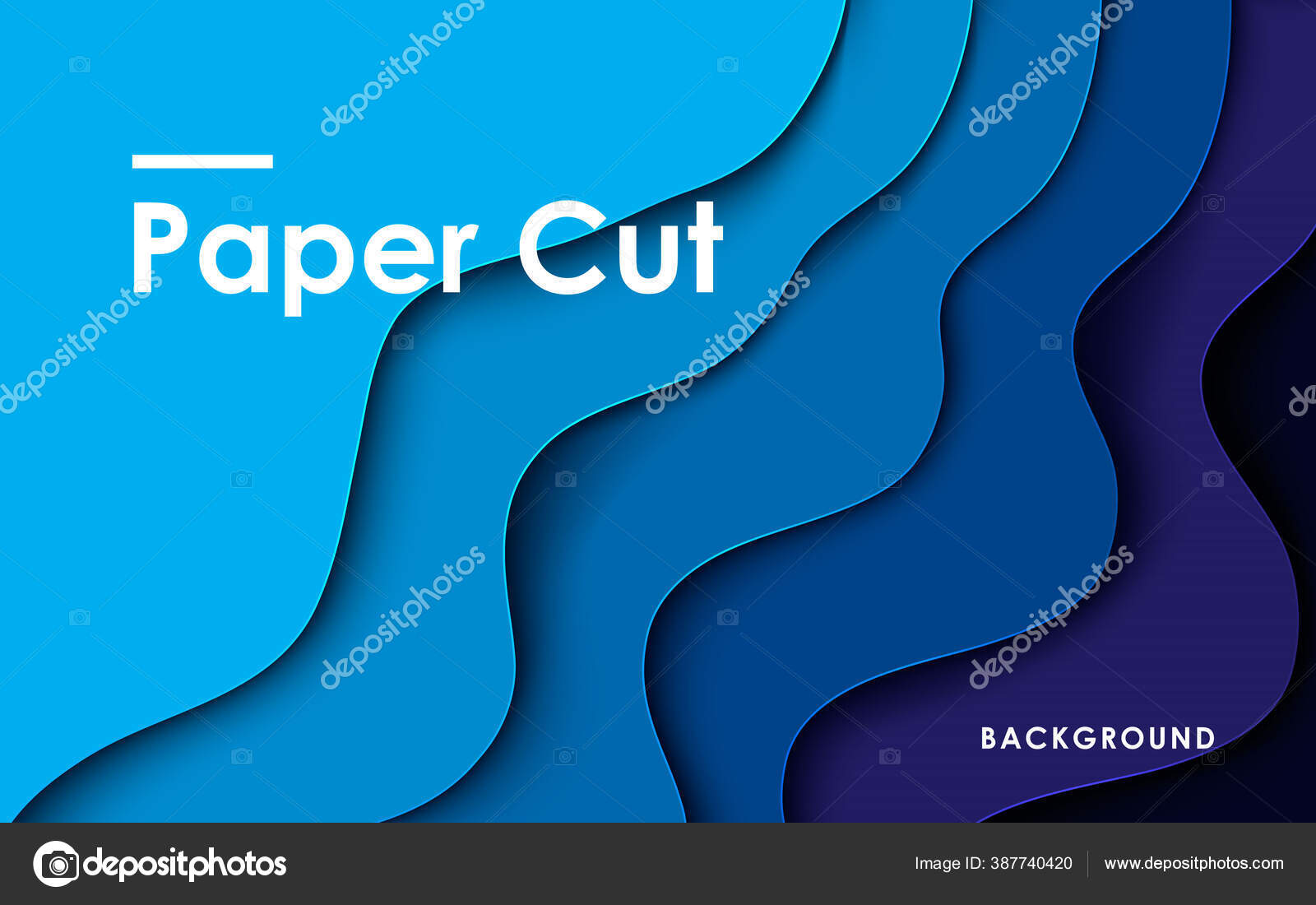 Modern Abstract Blue Paper Cut Background Stock Vector Image by ...