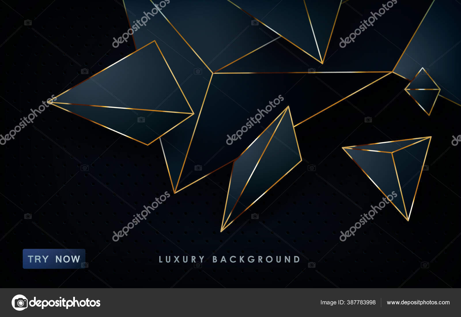 Luxury Abstract Black Background Modern Polygon Shape Golden List ...