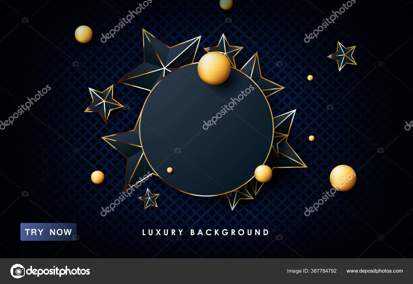 Luxury Abstract Black Background Modern Stars Shape Golden List Golden ...