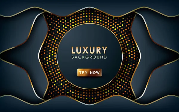 Dark Abstract Background Blue Wave Overlap Layers Realistic Dimension Rectangle Stock Vector by ...