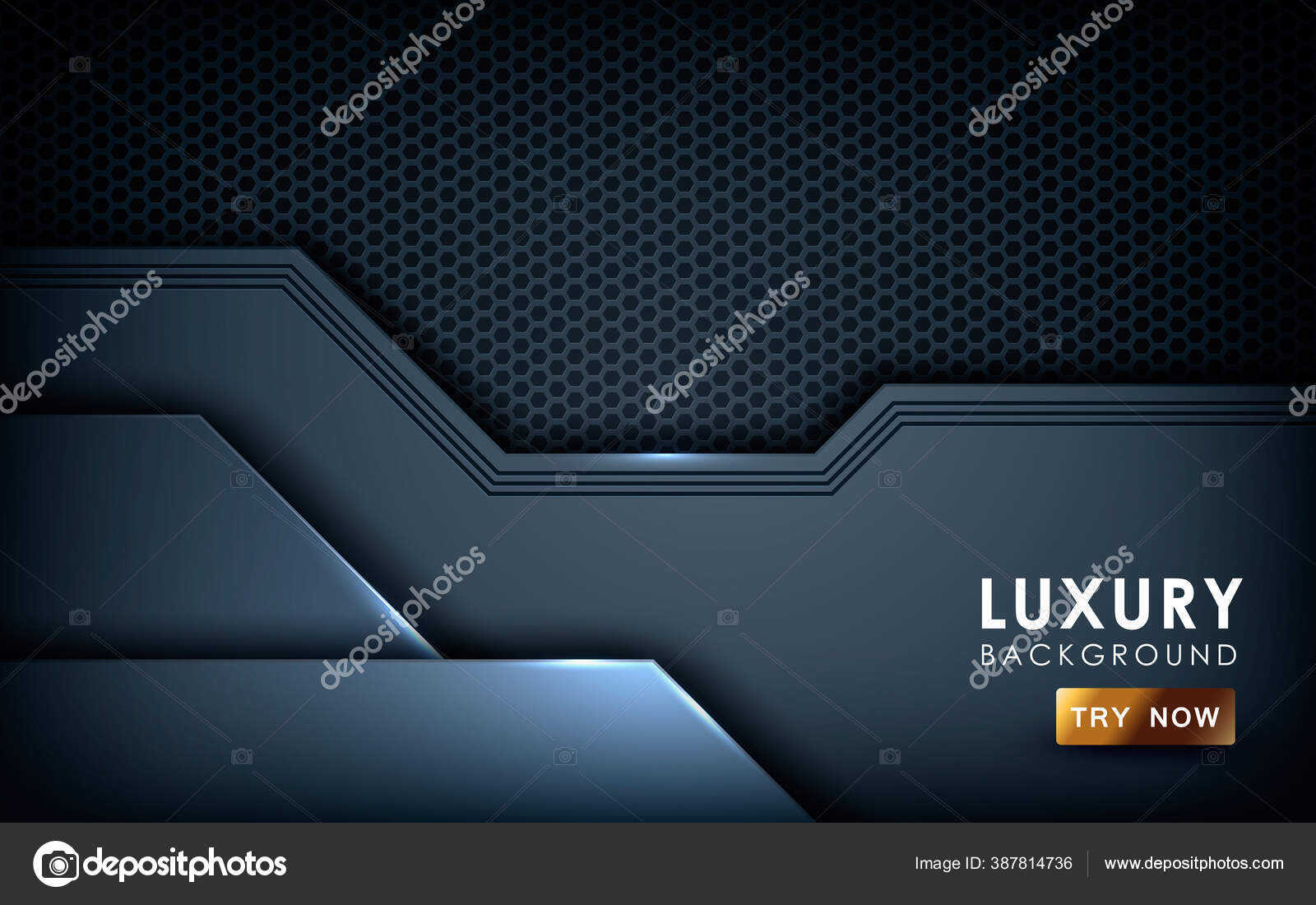 Black Overlap Background Vector Realistic Overlap Layer Hexagon Pattern Background Stock Vector ...