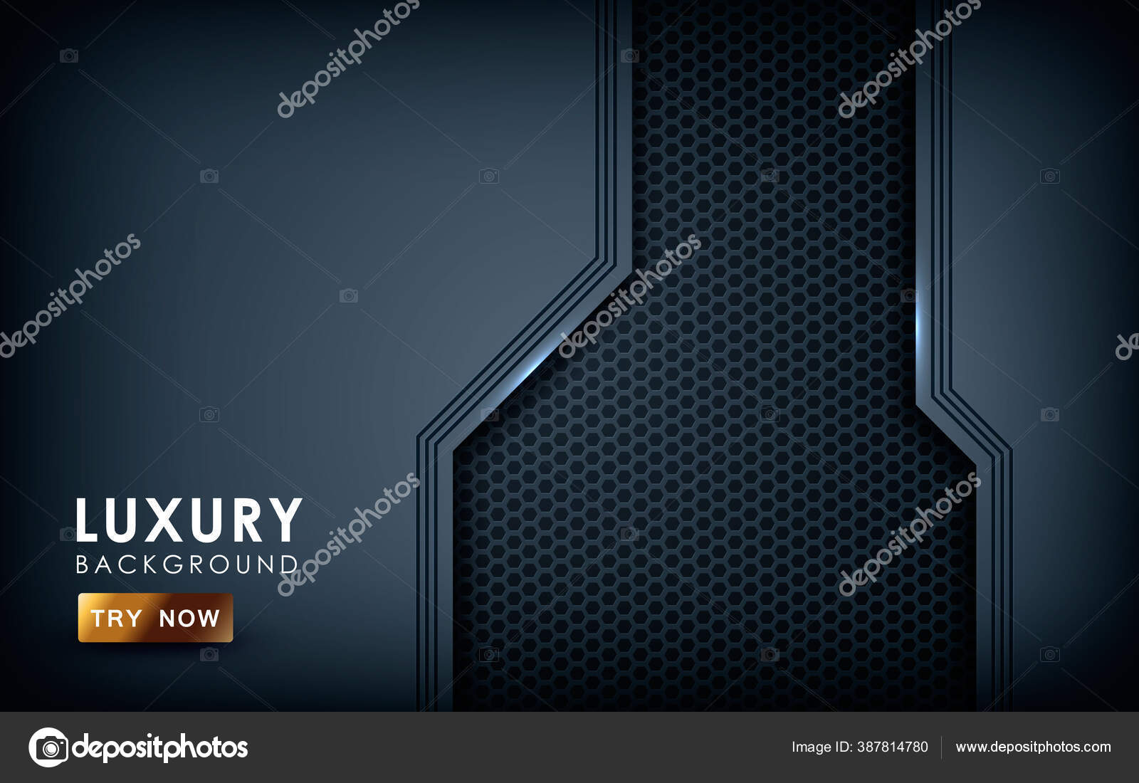 Black Overlap Background Vector Realistic Overlap Layer Hexagon Pattern Background Stock Vector ...