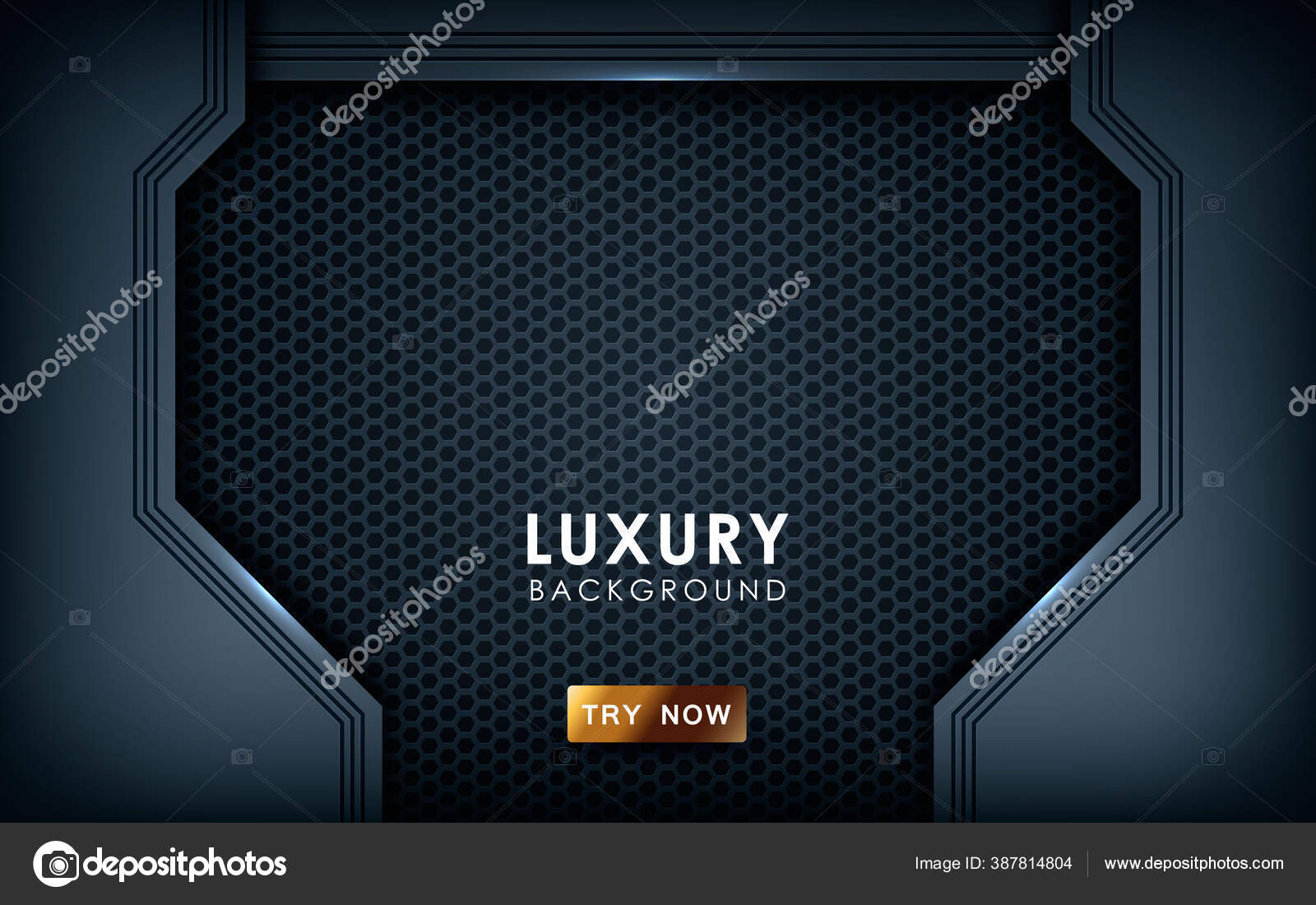 Black Overlap Background Vector Realistic Overlap Layer Hexagon Pattern Background Stock Vector ...