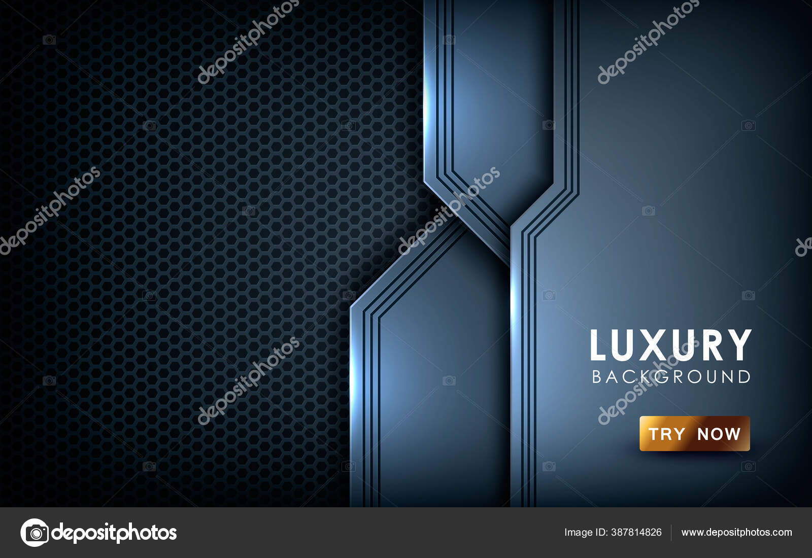 Black Overlap Background Vector Realistic Overlap Layer Hexagon Pattern Background Stock Vector ...