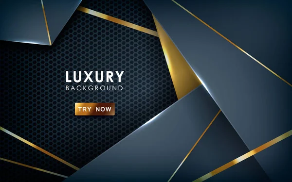 Black Overlap Background Vector Realistic Overlap Layer Hexagon Pattern Background Stock Vector ...