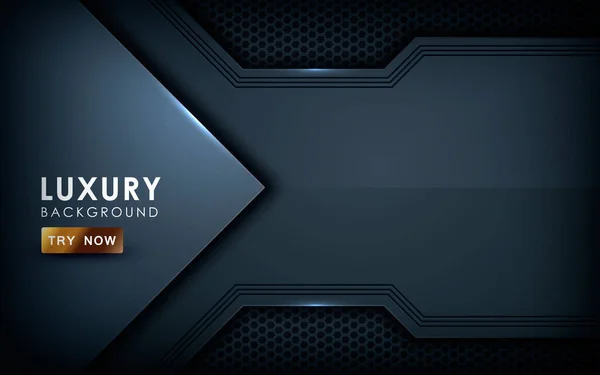 Black Overlap Background Vector Realistic Overlap Layer Hexagon Pattern Background Stock Vector ...