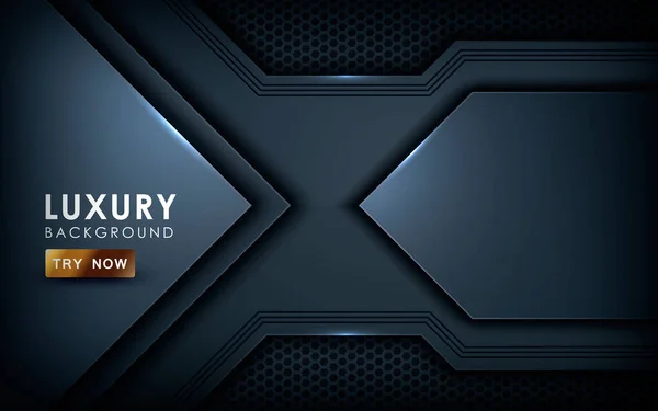 Black Overlap Background Vector Realistic Overlap Layer Hexagon Pattern Background Stock Vector ...