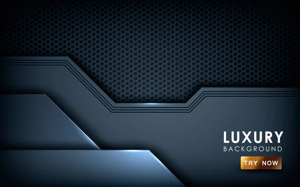 Black Overlap Background Vector Realistic Overlap Layer Hexagon Pattern Background Stock Vector ...