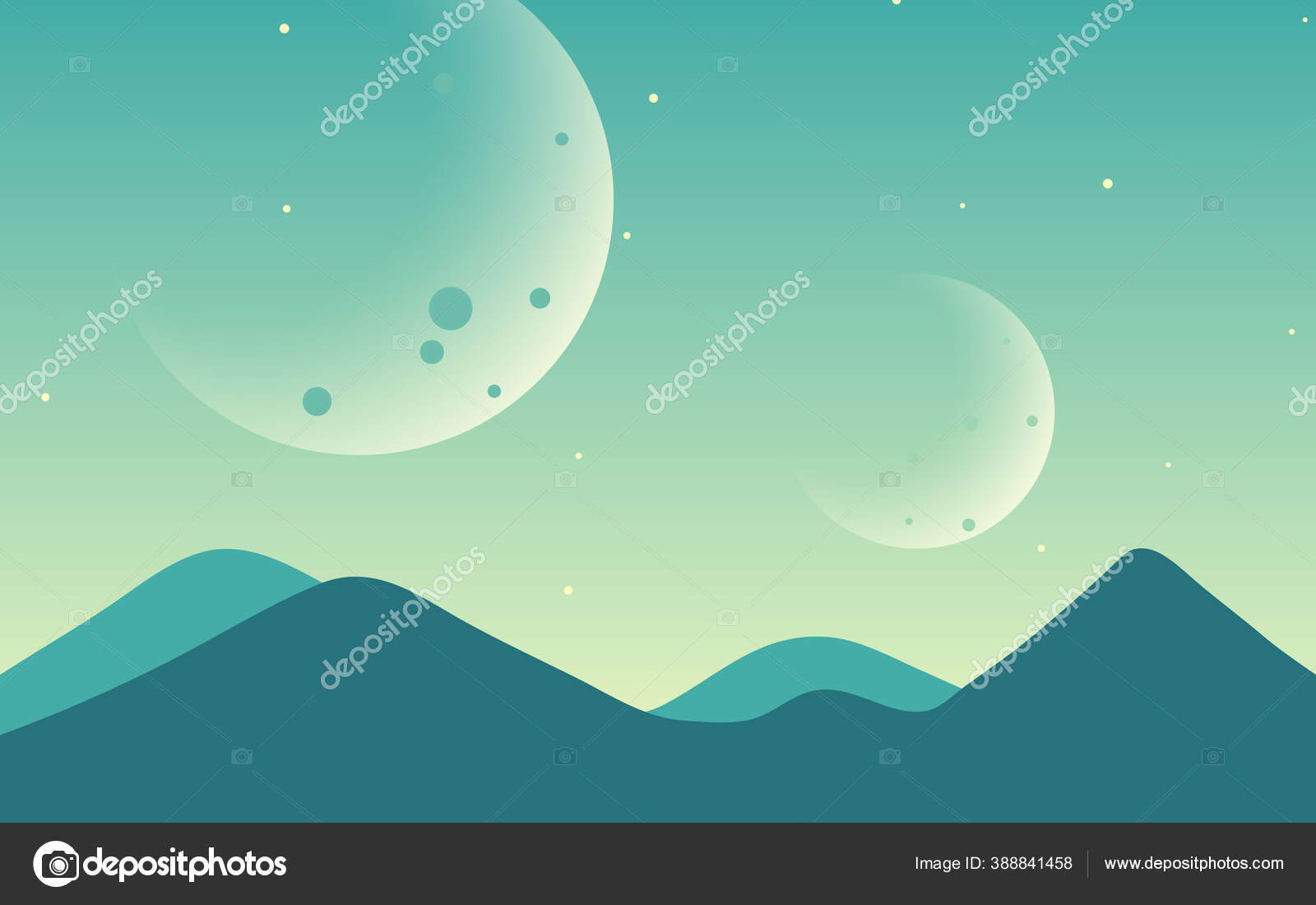 Green Space Background Planets Light Stars Stock Vector by ...