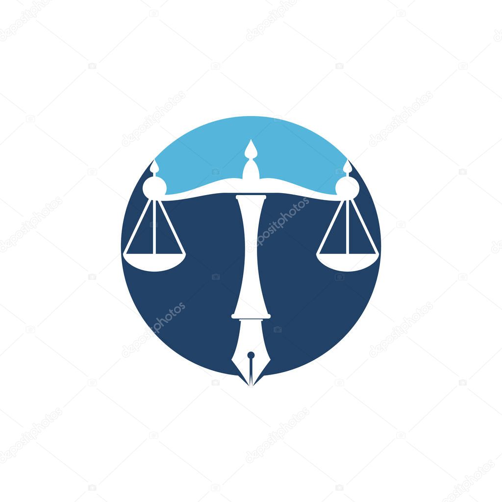 Logotipo de la ley vector con equilibrio judicial simbólico de la ...