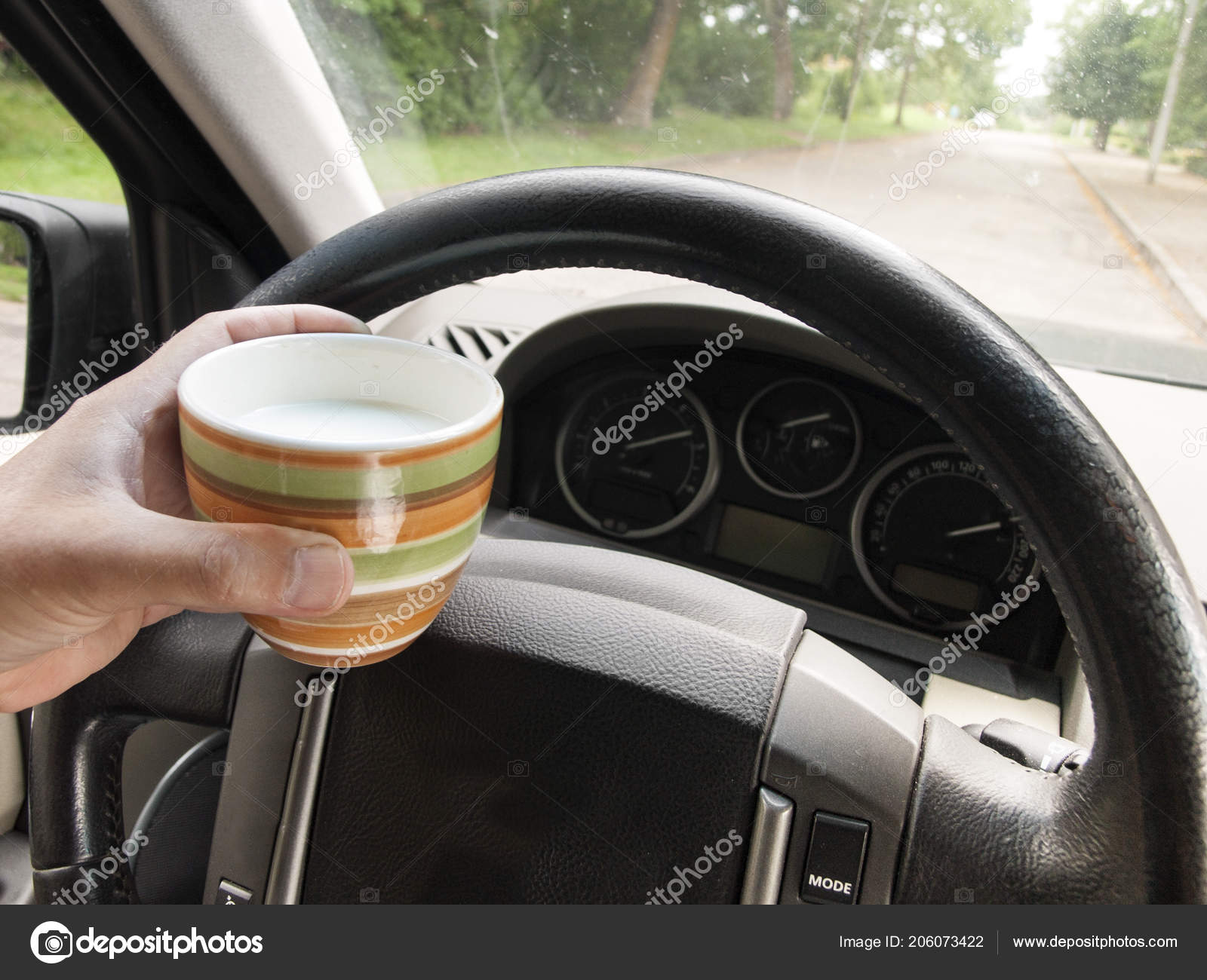 Sober Driver Driving Cup Milk Concept Shot Stock Photo by ©vectorass ...