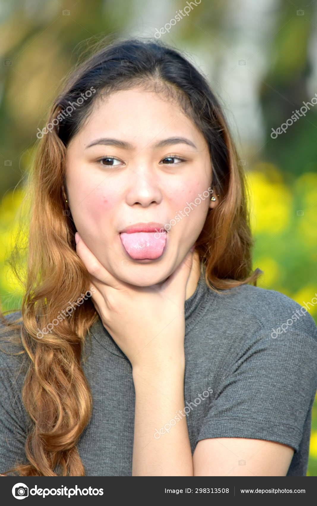 An Attractive Female Choking — Stock Photo © dtiberio #298313508