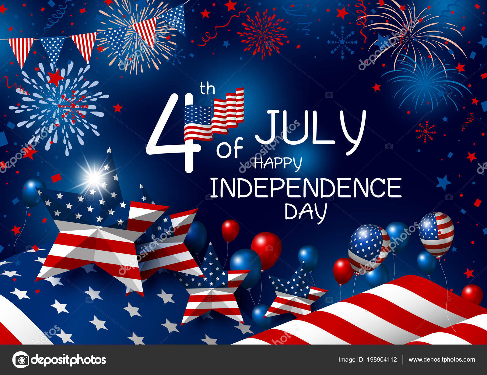 Usa 4Th July Happy Independence Day Design American Flag Fireworks ... Usa 4Th July Happy Independence Day Design American Flag Fireworks ...