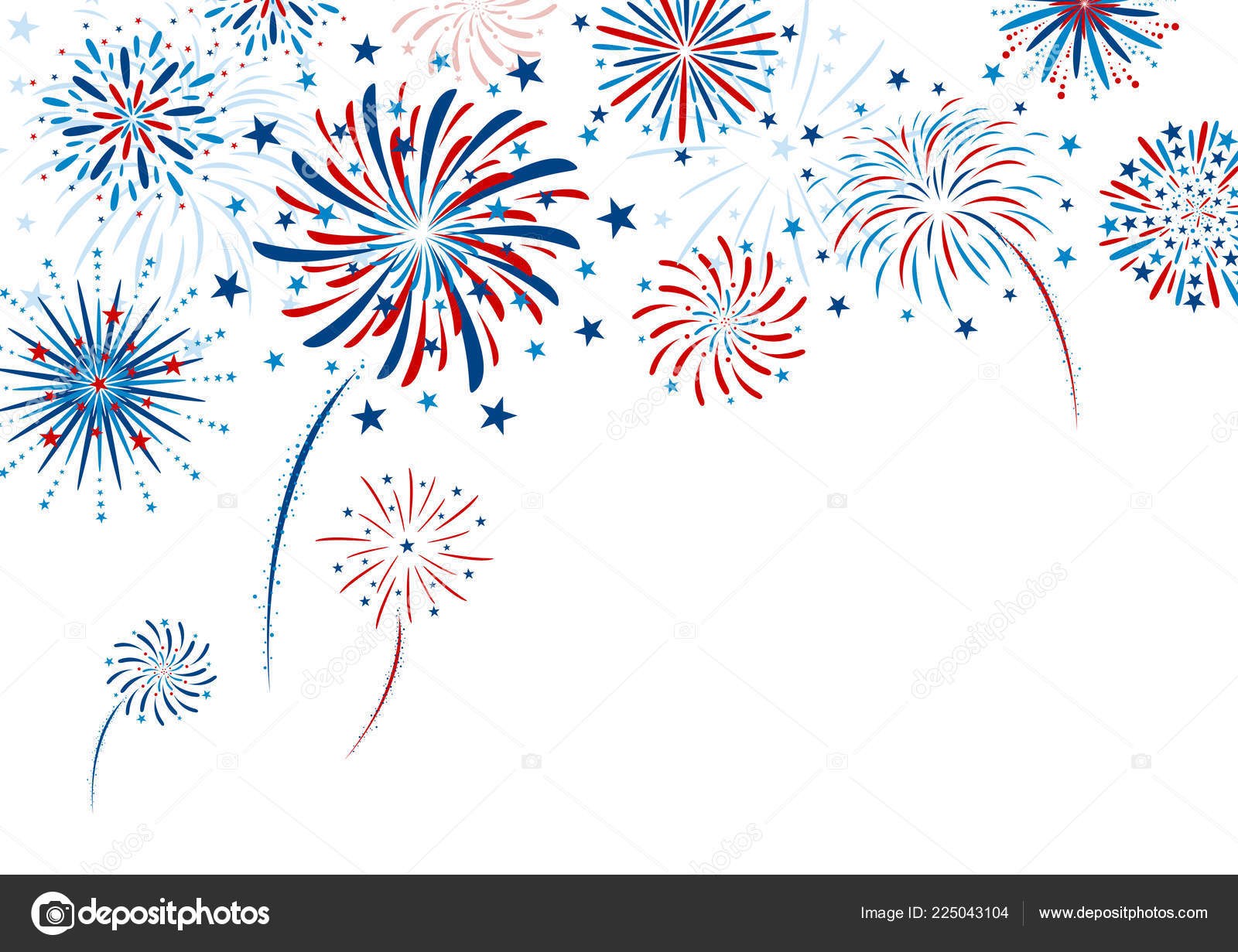 Animated Fireworks White Background Illustration Fireworks White