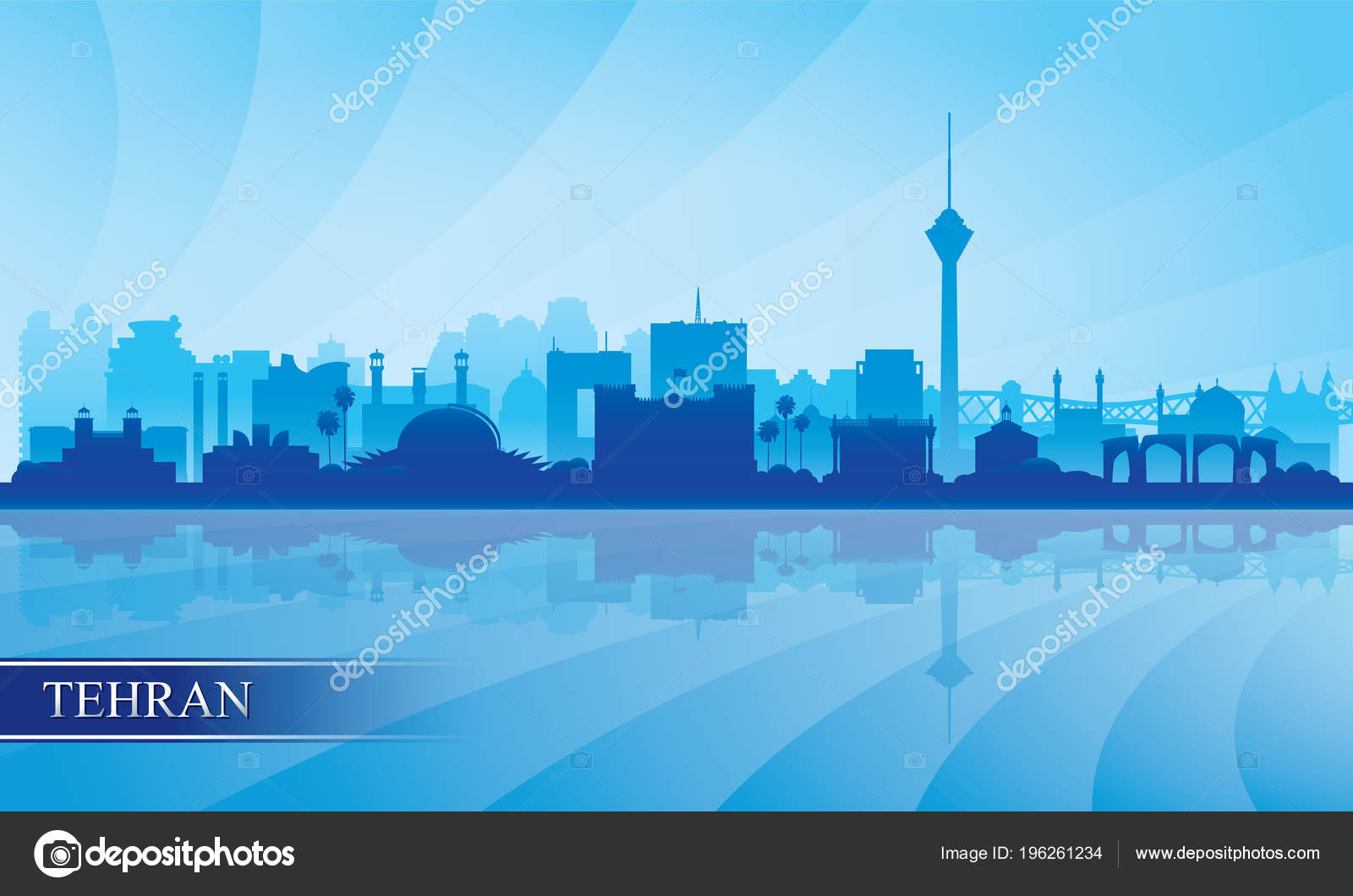 Tehran City Skyline Silhouette Background Vector Illustration Stock ...