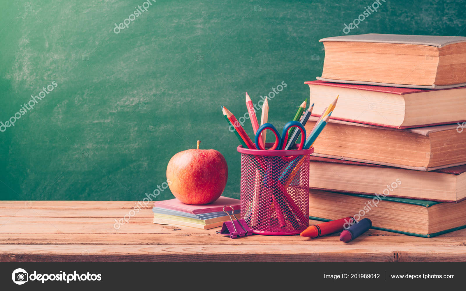 Chalkboard Background With Apple