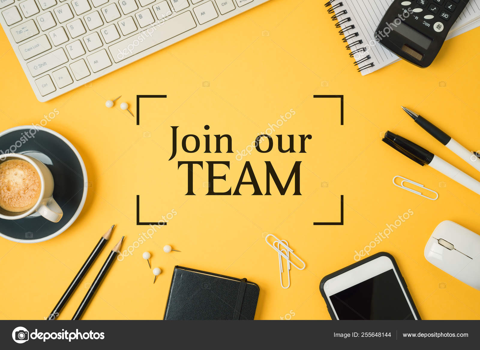 Job recruit concept with office desk. Business background. — Stock ...