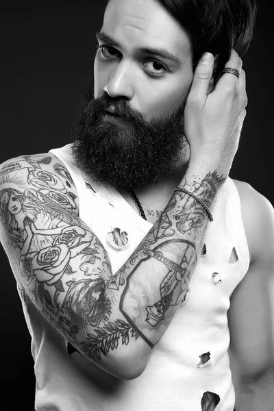 Hipster Men With Beards And Tattoos