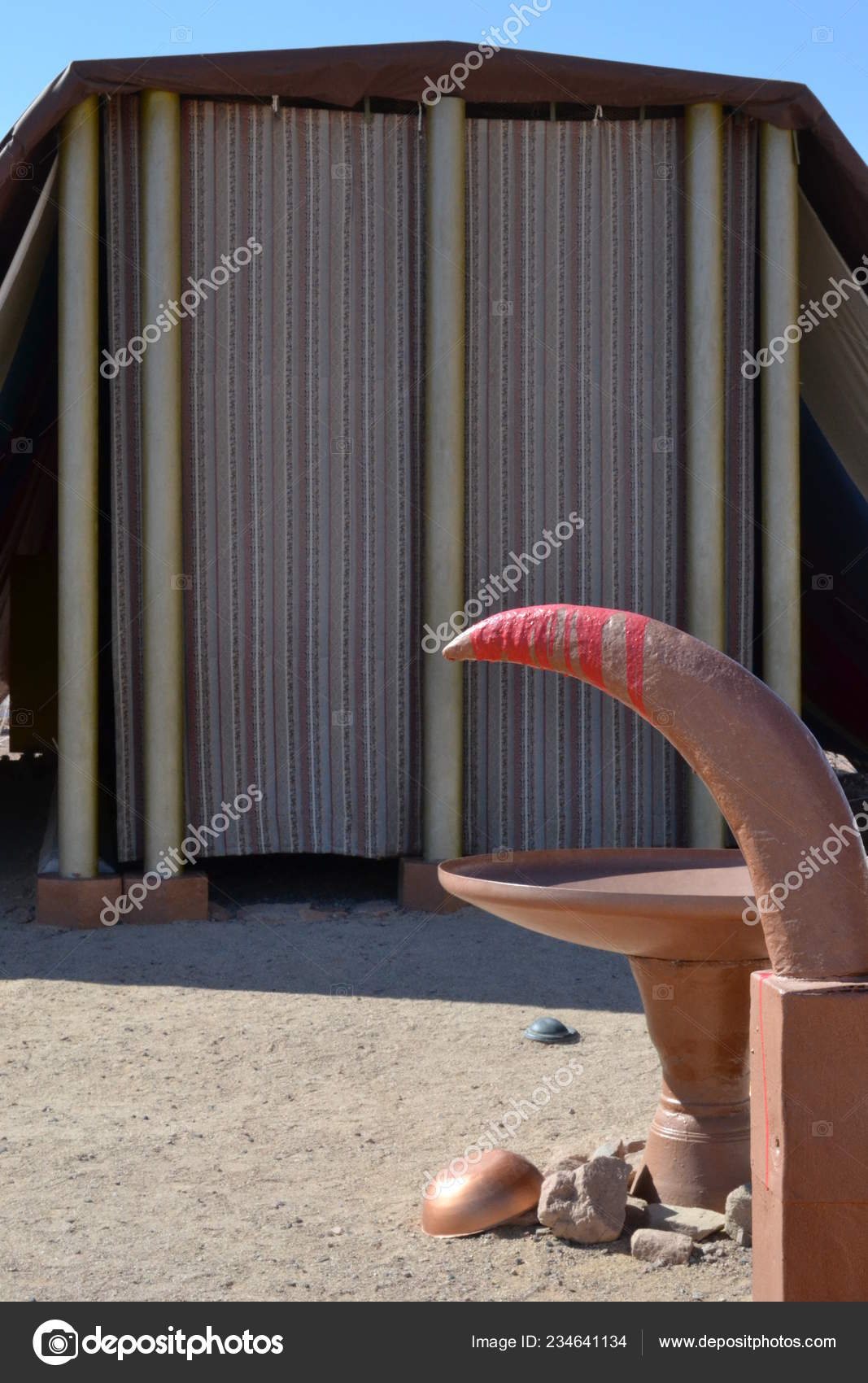 Model of Tabernacle, tent of meeting in Timna Park, Negev desert, Eilat ...