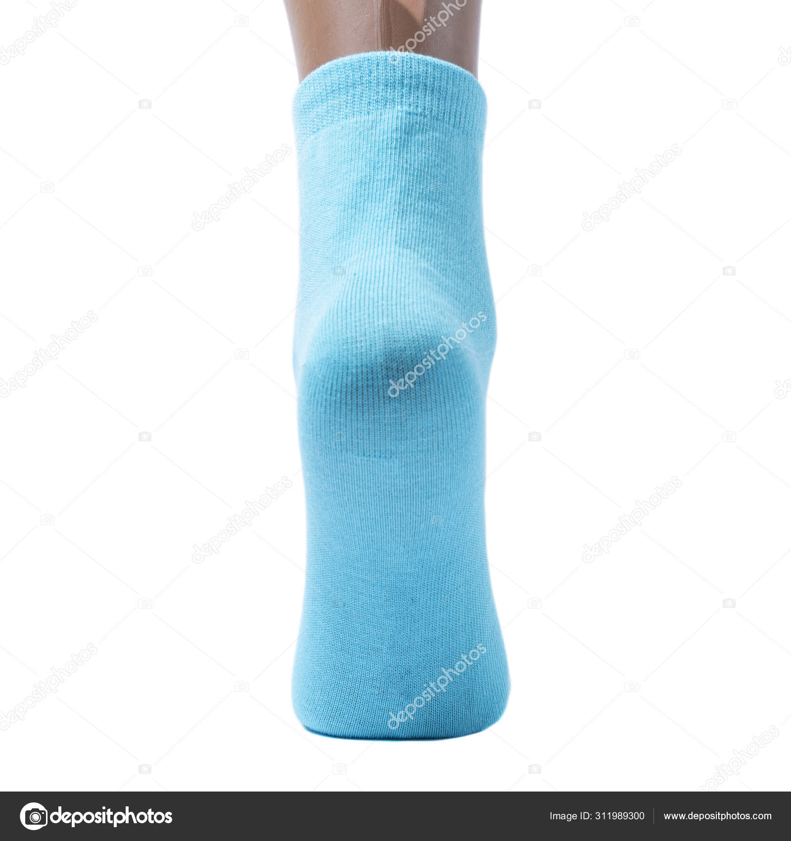 Back View Blue Socks Isolated White Background — Stock Photo ...