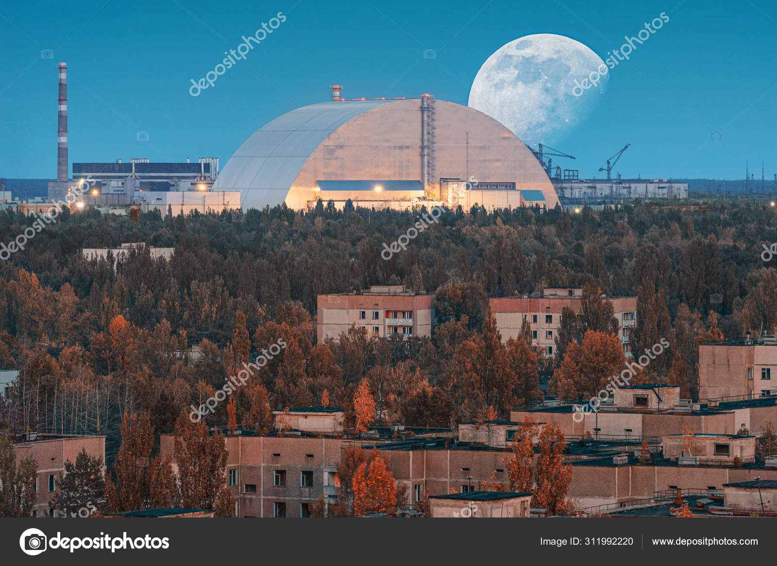 View New Safe Confinement Arch Huge Moon Chernobyl Nuclear Power Stock ...