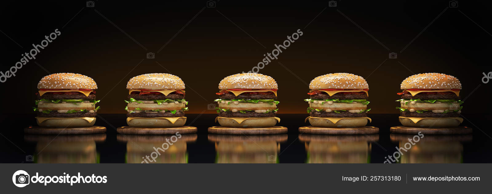 Hamburger Black Background Rendering Stock Photo by ©lchumpitaz 257313180