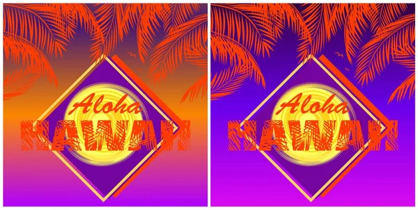 T-shirt prints variation with Aloha Hawaii lettering, coconut orange ...