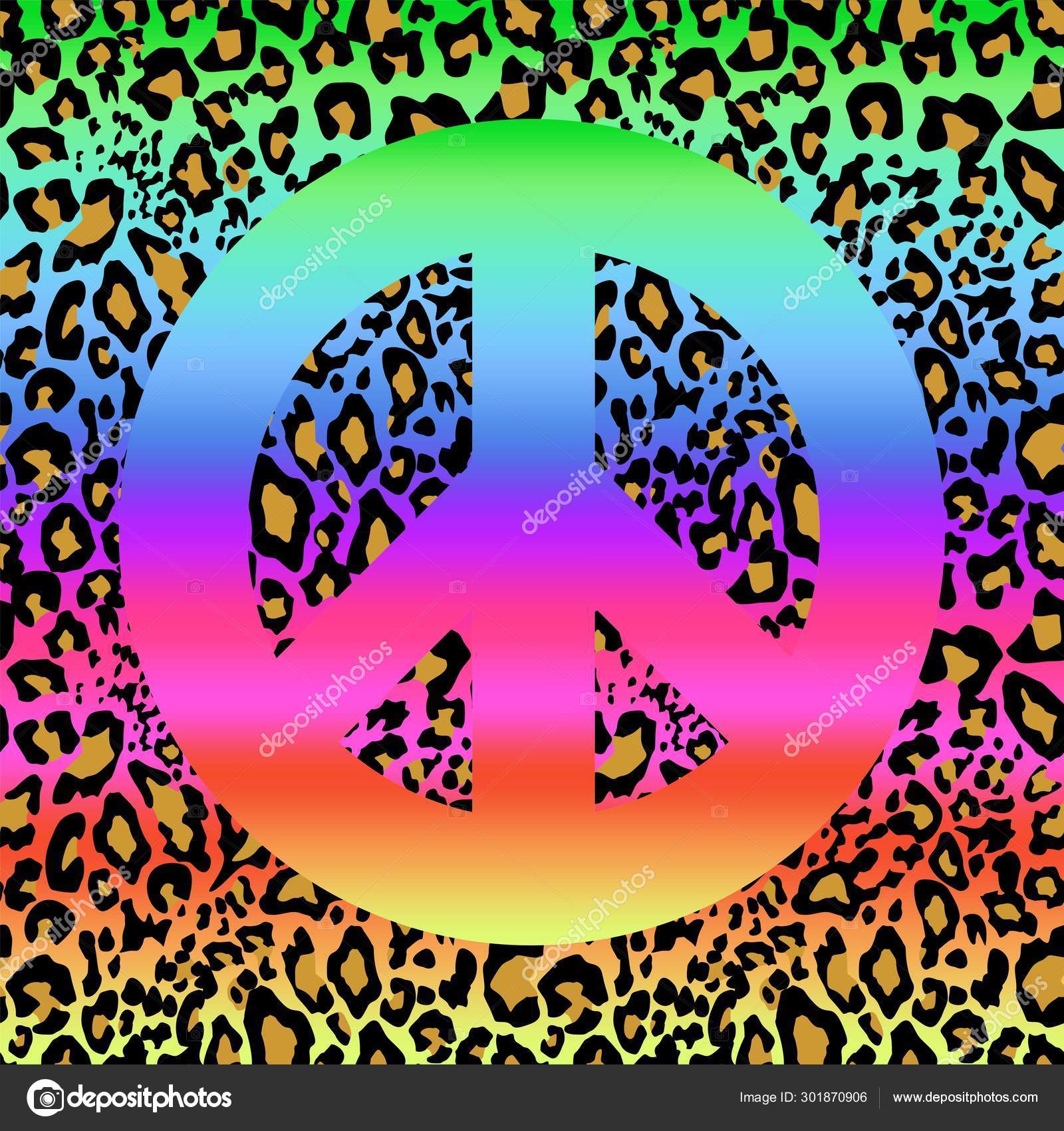 Rainbow Peace Signs Background