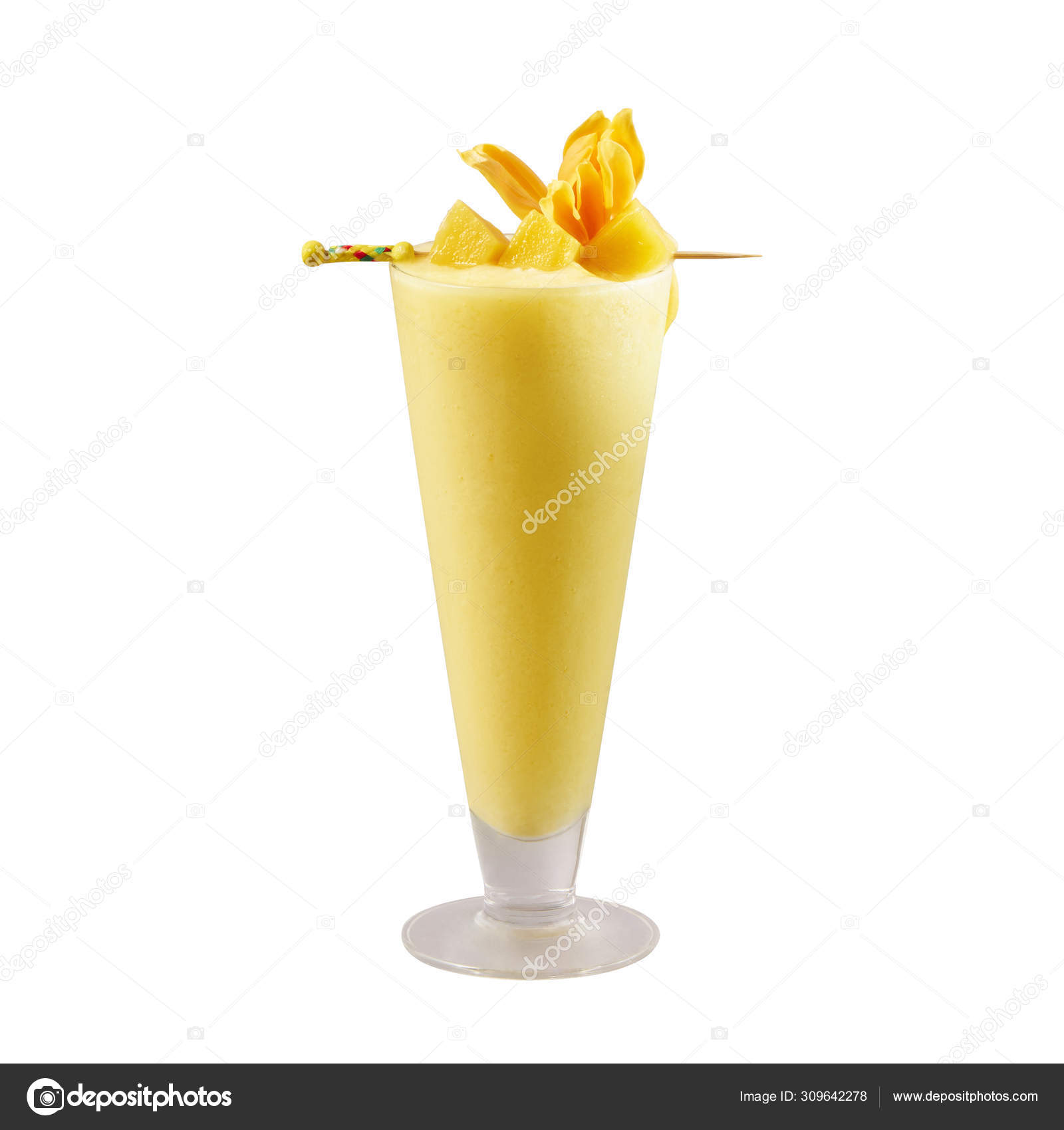 Raw Mango Smoothie Isolated White Background Clipping Path Stock Photo ...