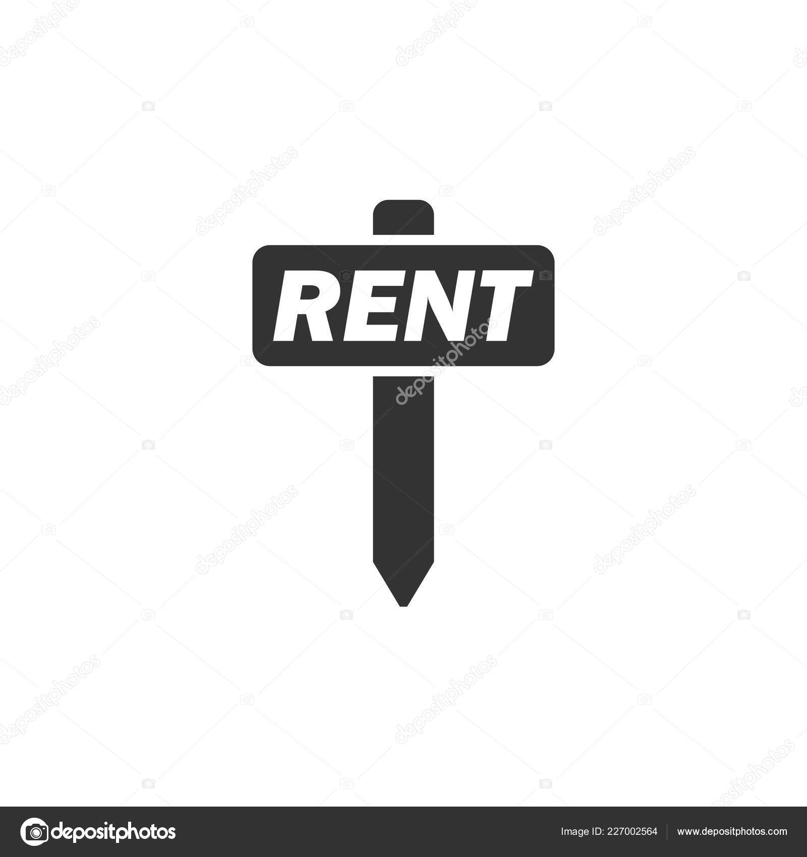 Rent Black Icon Flat White Background Stock Vector Image by ©tescha ...