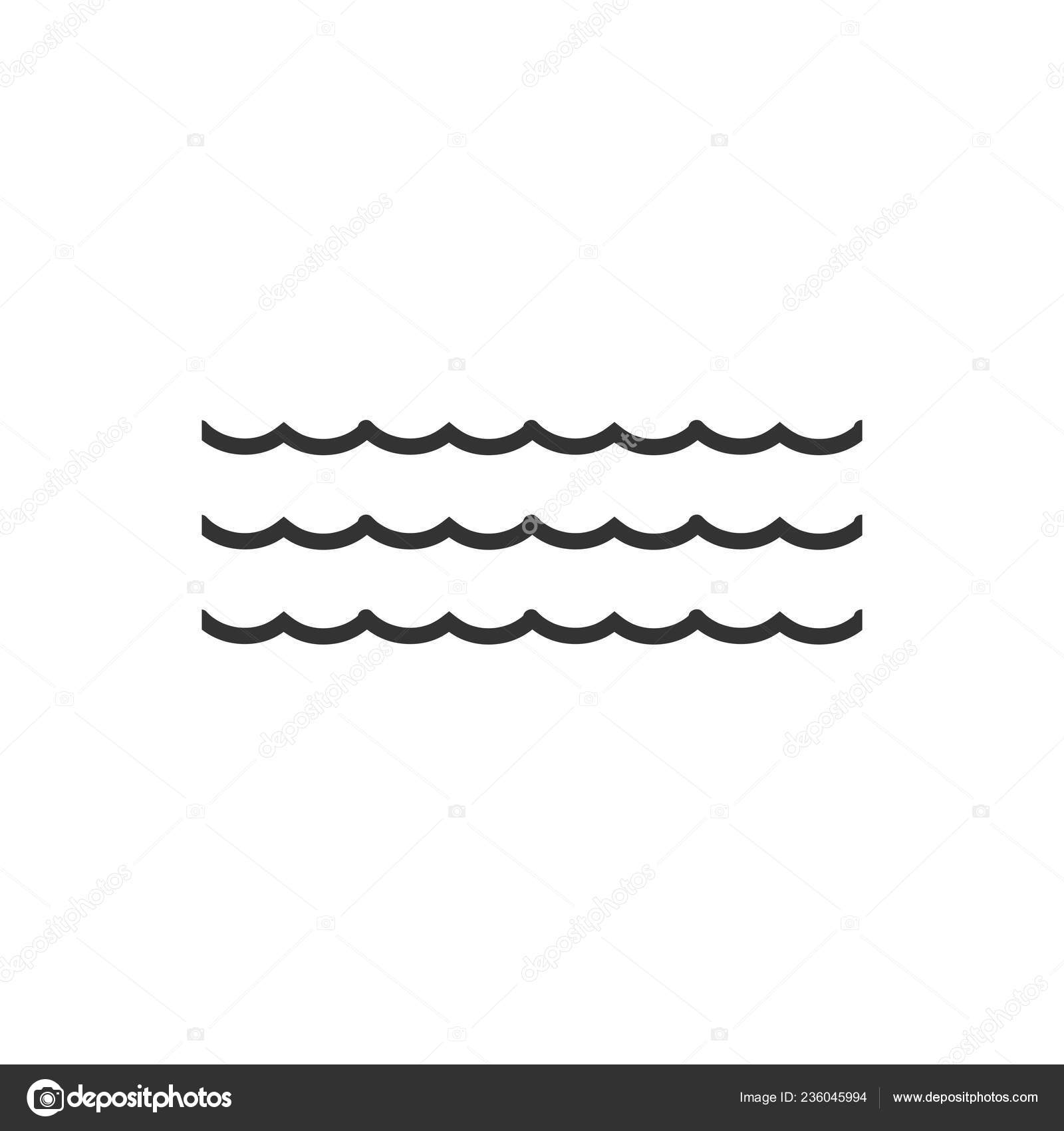 Ocean Sea Black Icon Flat White Background Stock Vector by ©tescha ...