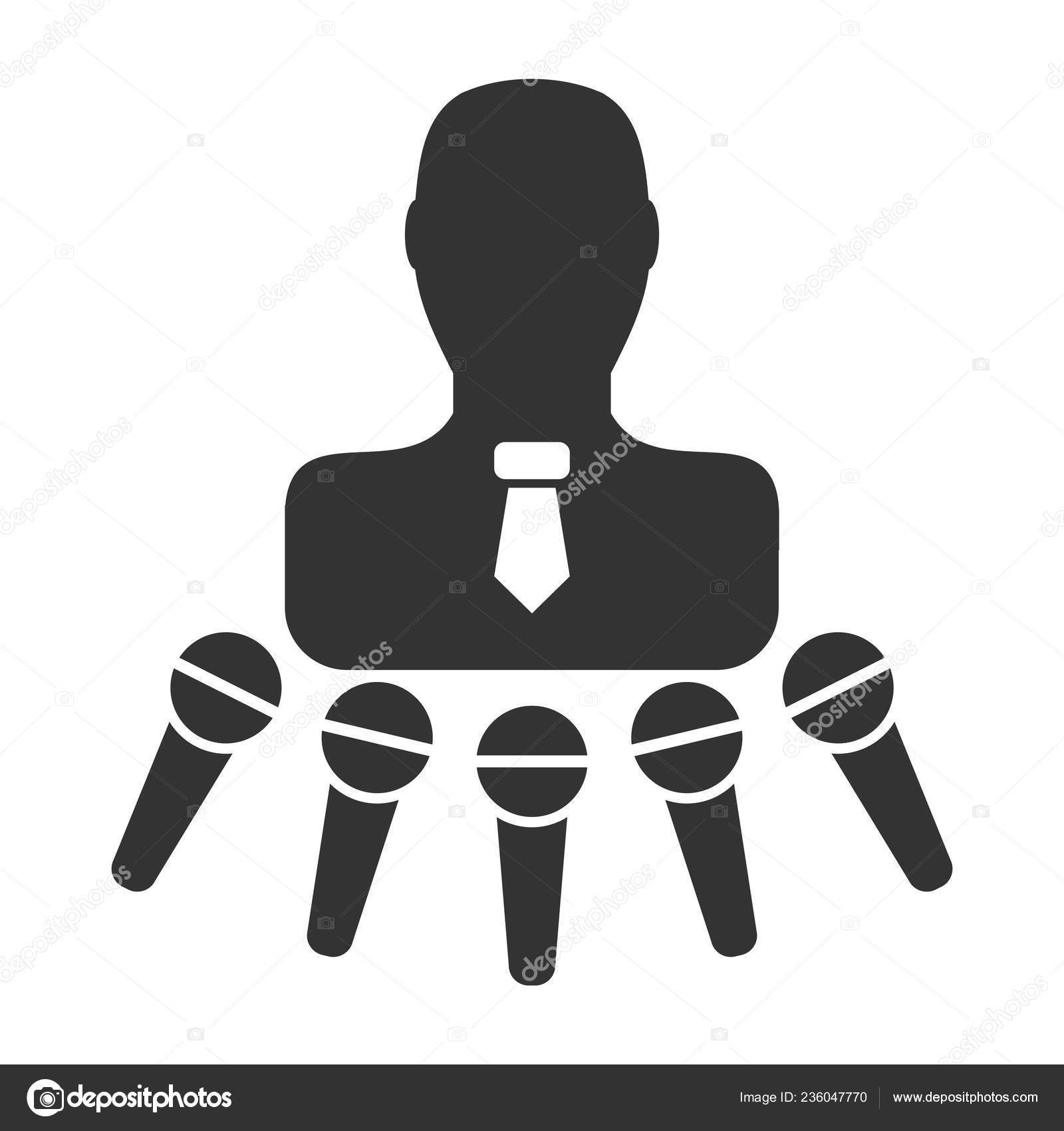 Interview Black Icon Flat White Background Stock Vector by ©tescha ...