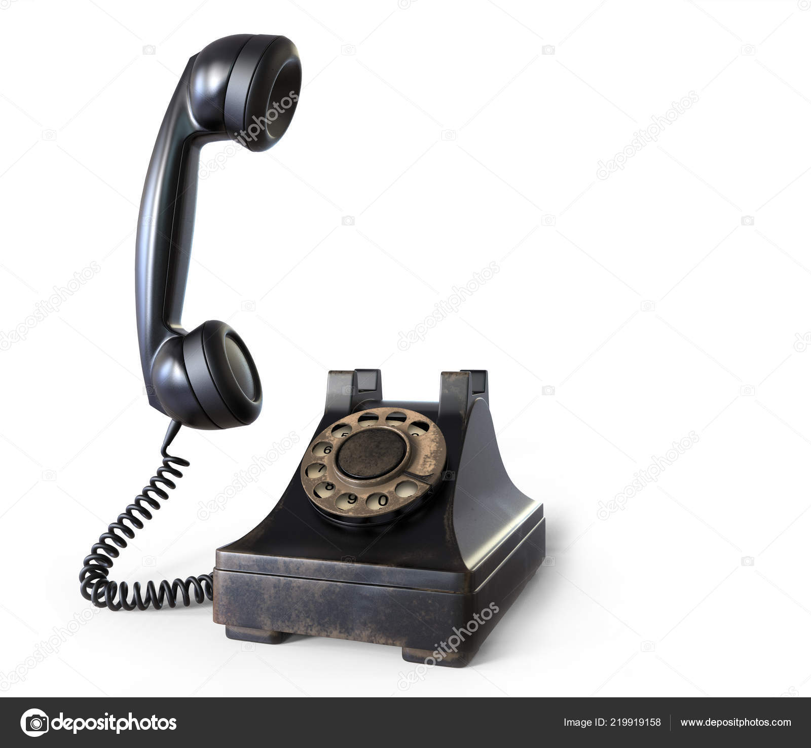 Retro Black Telephone White Background Stock Photo by ©Giovanni_Cancemi ...